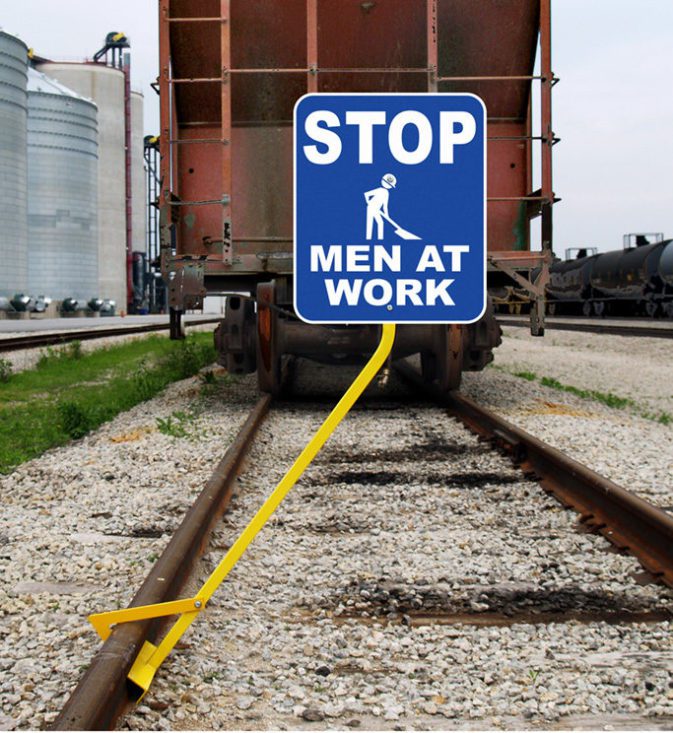 Portable Clamp On Sign Holder for Railways | Aldon Company, Inc.