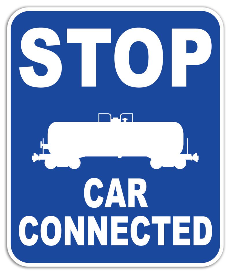 Enhanced Stop Car Connected Blue Sign Plate | Aldon®