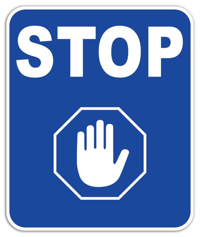 Enhanced Stop Blue Sign Plate | Aldon®