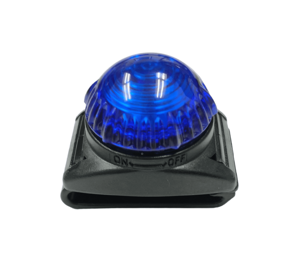 Quick-Flash Mini Light, BLUE Lens, Pocket Clip, w/Batteries | Aldon®