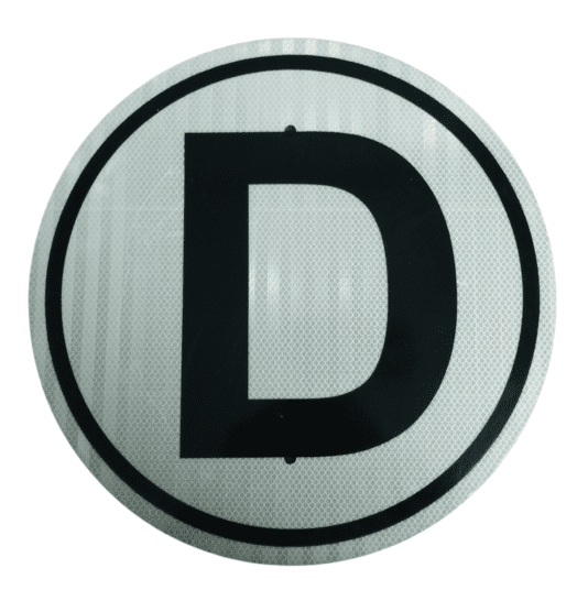 BNSF Style #28. 16" Round, Double-Face Derail Sign | Aldon®