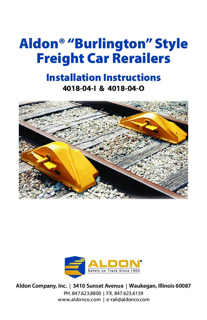 "Burlington" Style Freight Car Rerailer | Aldon®