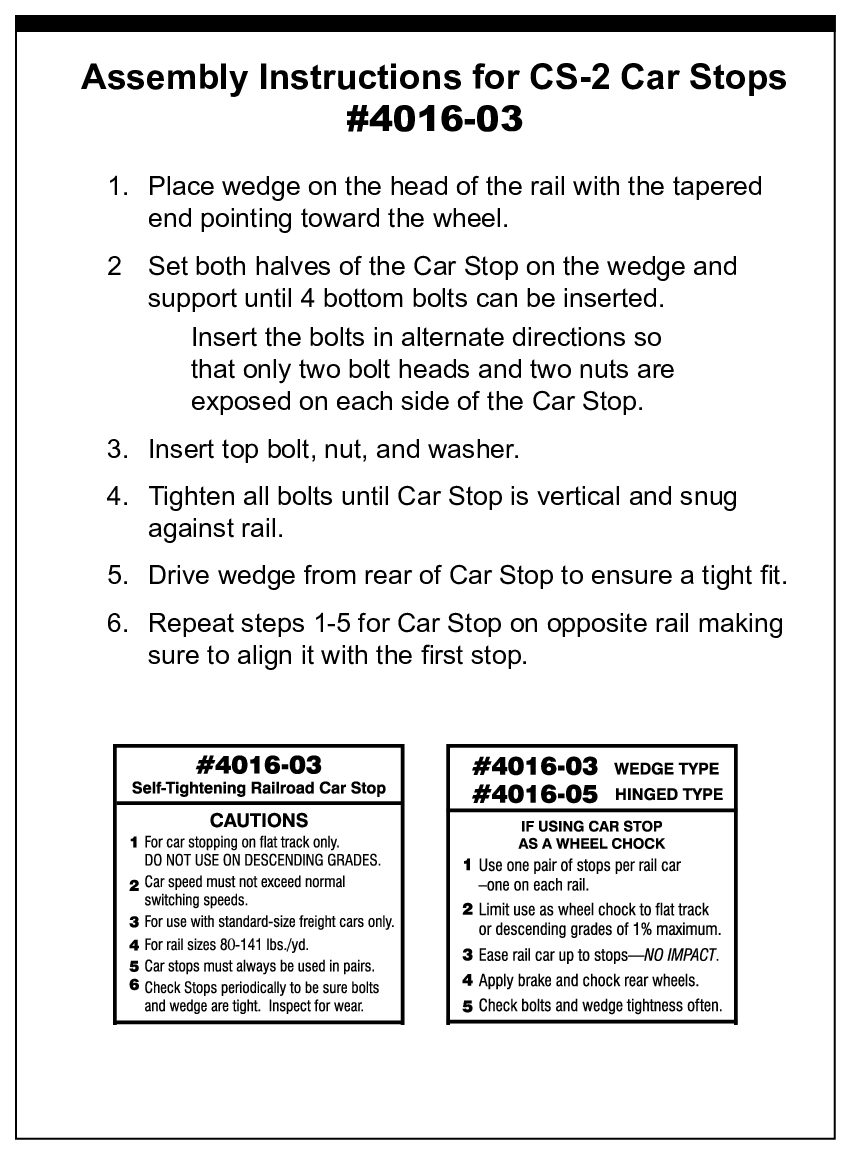 CS-2 Exposed Rail Car Stop - Exposed Rail Car Stop | Aldon®