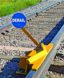 Two-Way Hinged Railroad Derail w/Pop-Up Sign Holder (For Locomotives ...