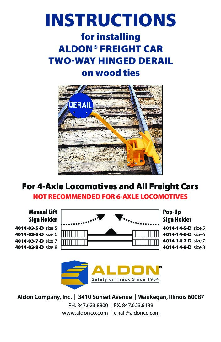 Two-Way Hinged Railroad Derail w/Manual Sign Holder (For Freight Cars ...