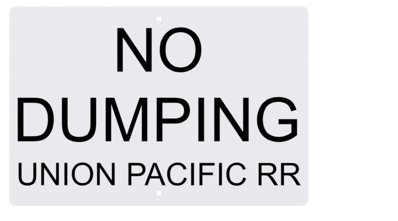 No Dumping Sign, UPRR STD DWG 0528 | Aldon®