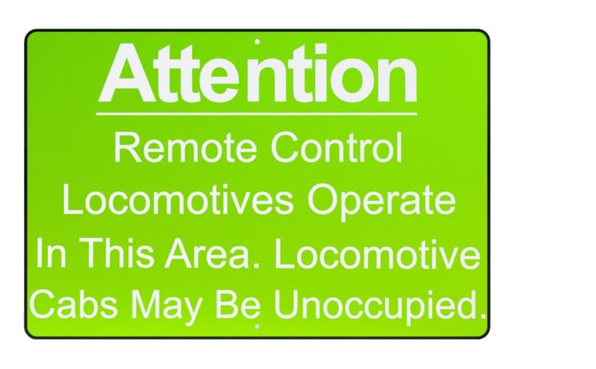 Remote Control Locomotives Sign (Entrances), UPRR STD DWG 0555 | Aldon®