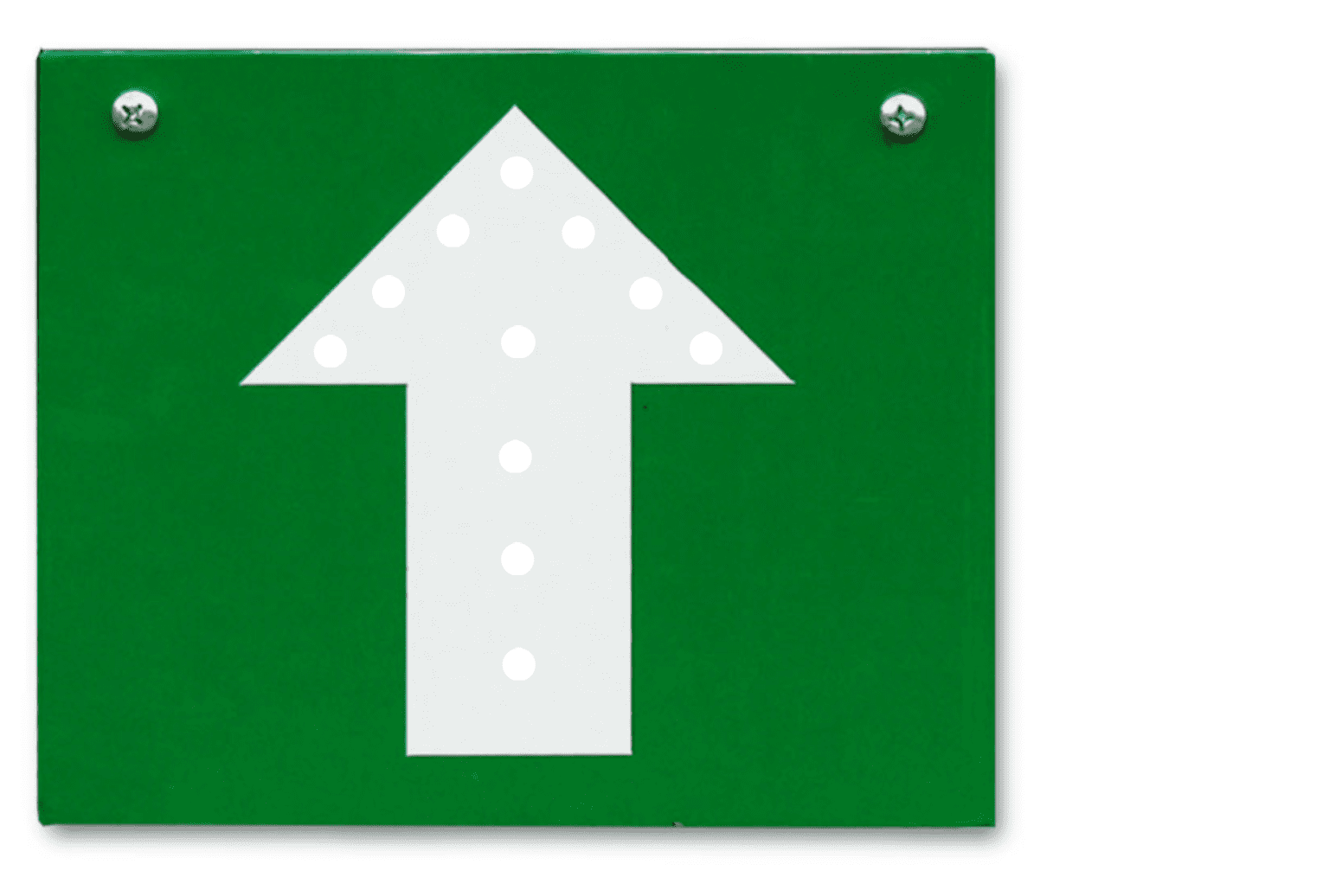 Drilled Green Vertical Up Arrow, Replacement Switch Cube Plate | Aldon®