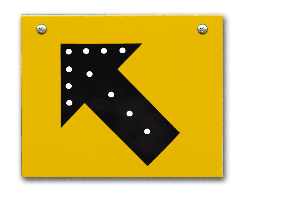 Drilled Yellow Left Diagonal Arrow, Replacement Switch Cube Plate | Aldon®